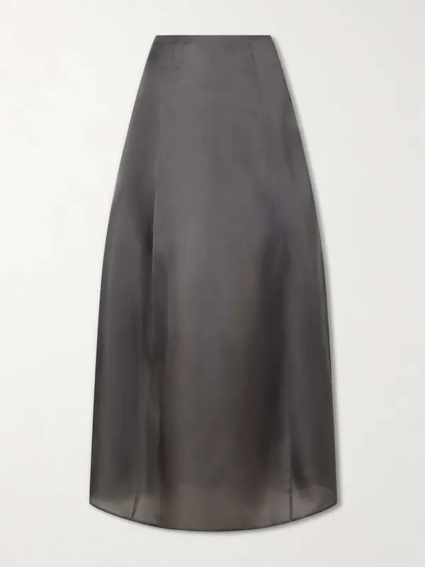 RUOHAN Cocoon Silk-organza Maxi Skirt - Dark Gray