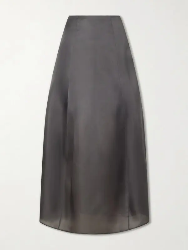 RUOHAN Cocoon Silk-organza Maxi Skirt - Gray