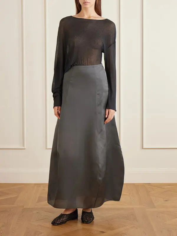 RUOHAN Cocoon Silk-organza Maxi Skirt - Gray