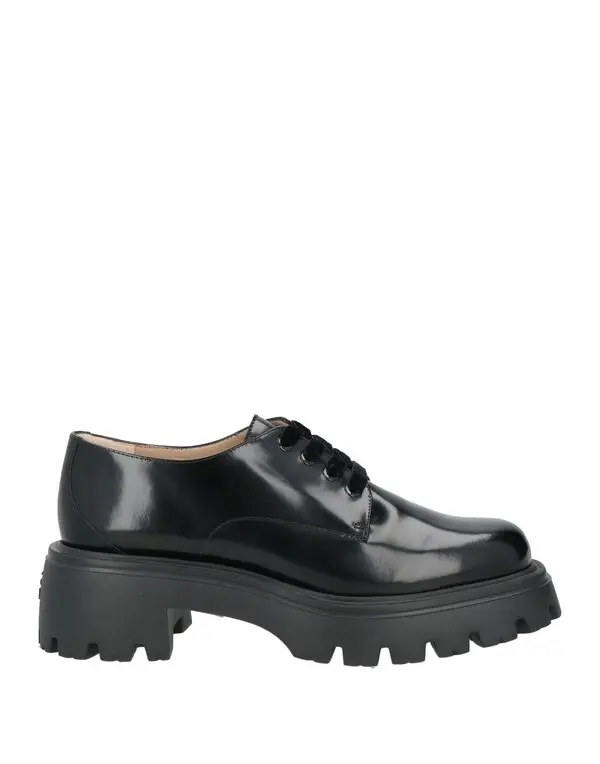 STUART WEITZMAN Glossed Leather Lace-up Shoes