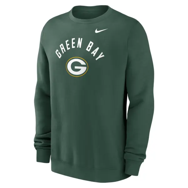 Nike Bay Packers Club Nfl Pullover Crew - Green