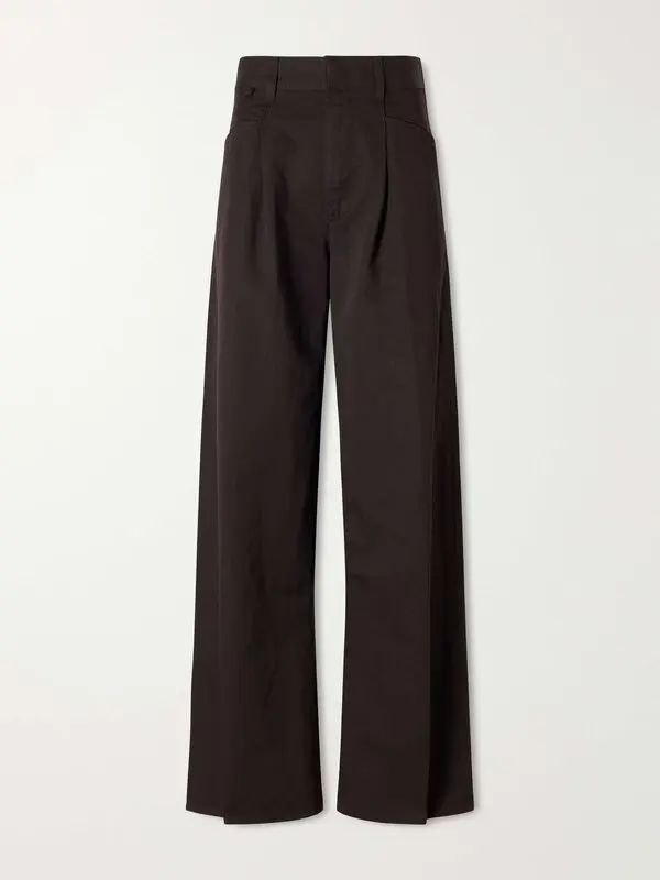 Citizens Of Humanity Velha Cotton-blend Wide-leg Pants - Chocolate