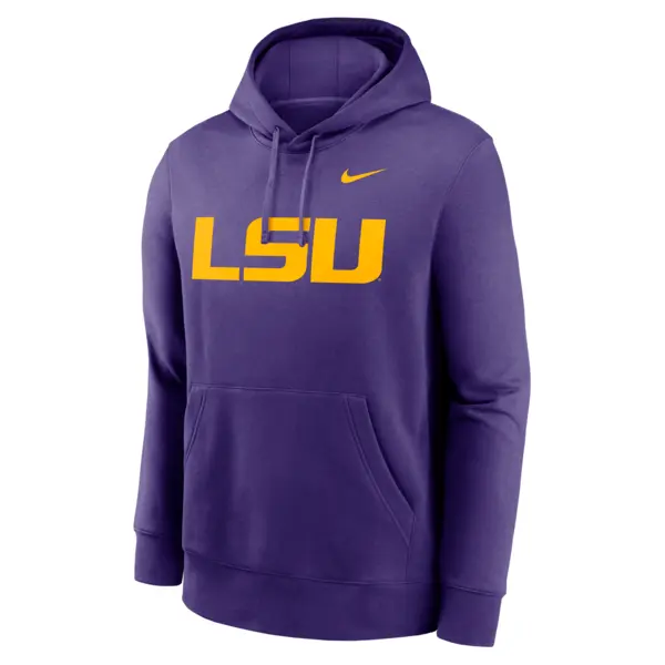 Nike Lsu Tigers Primetime Evergreen Club Primary Logo College Pullover Hoodie - Purple