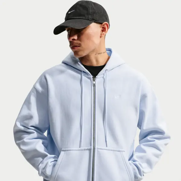 Nike Solo Swoosh Full-zip Fleece Hoodie - Grey