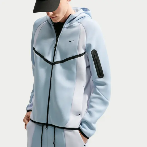 Nike Tech Color-block Full-zip Fleece Windrunner Jacket - Blue
