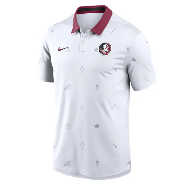 Nike Florida State Vapor Pattern Dri-fit College Polo - White