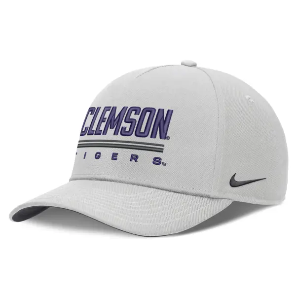 Nike Clemson Sideline Practice Rise Dri-fit College Adjustable Hat - Grey