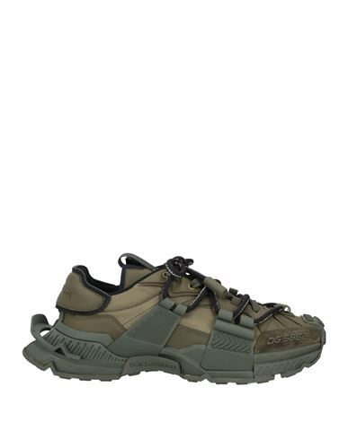 Dolce & Gabbana Sneakers Military Size Cotton, Calfskin, Viscose, Polyamide, Elastane - Green