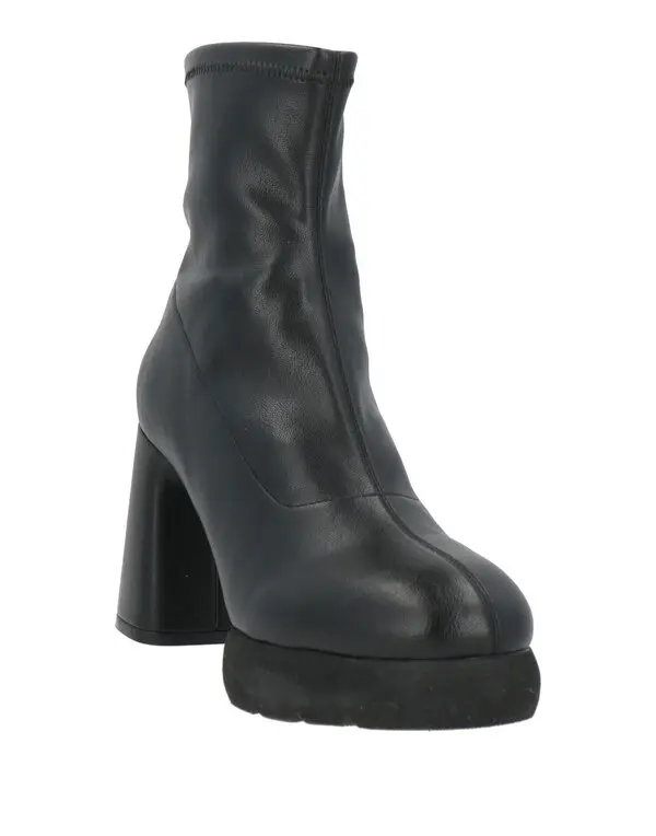 JEANNOT Leather Ankle Boots With Block Heel