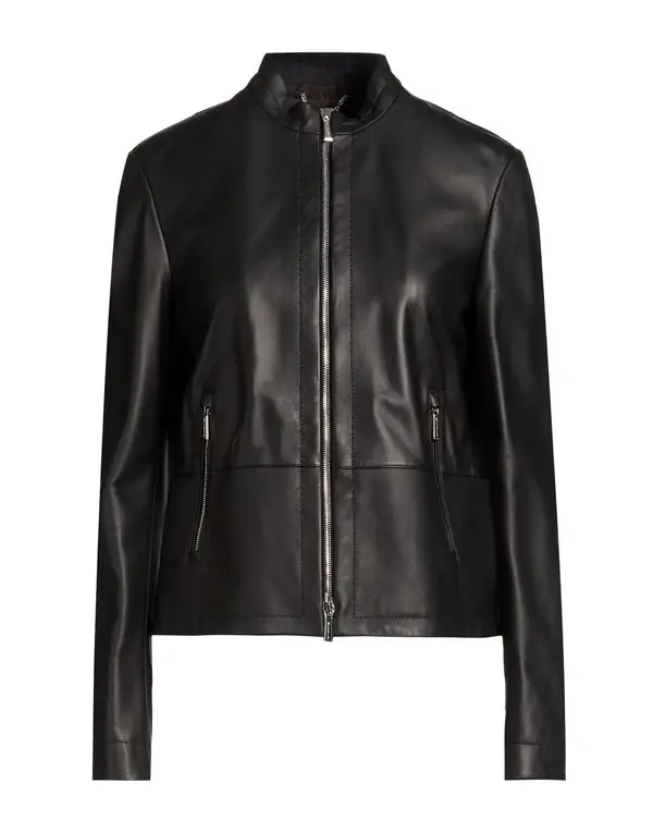 MOORER Jacket Blush Size Leather - Black
