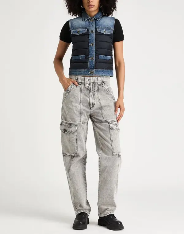 MOORER Quilted Denim Vest With Goose Down Interior