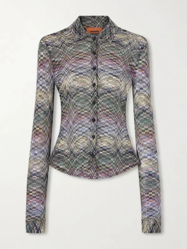 Missoni Embellished Crochet-knit Cardigan - Purple