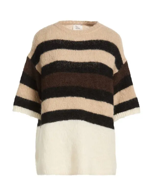 ALYSI Striped Mohair Wool Blend Sweater