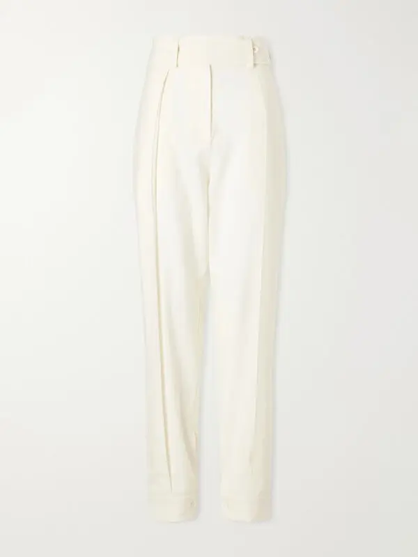 Sharon Wauchob Clio Belted Wool Straight-leg Pants - White
