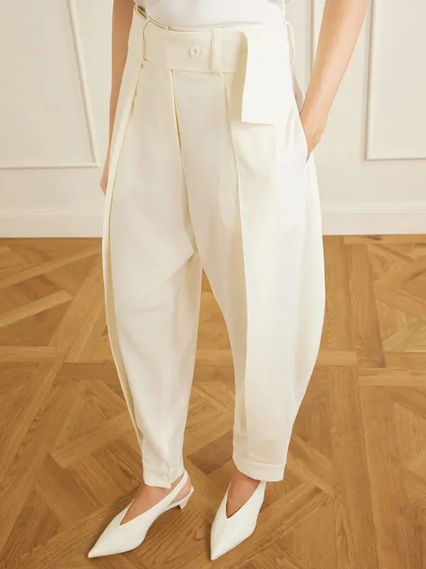 Sharon Wauchob Clio Belted Wool Tailored Pants