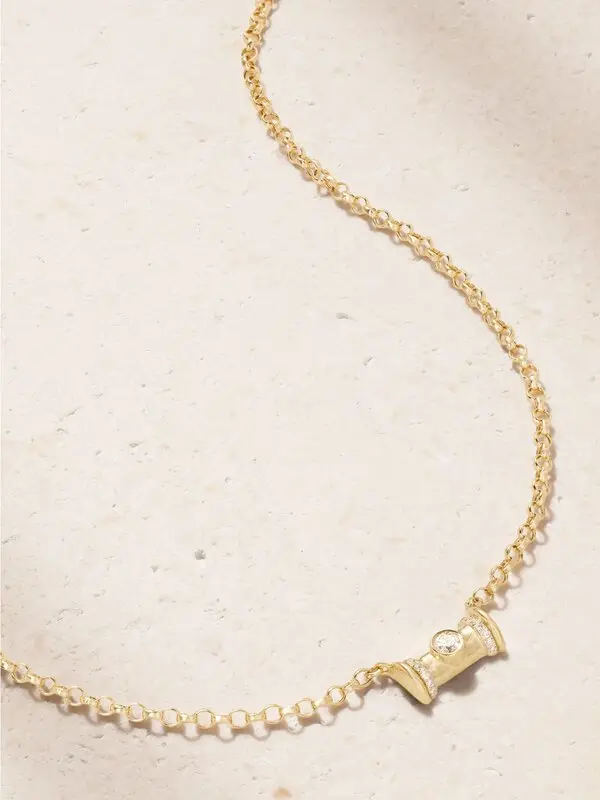 L’ATELIER NAWBAR Mini Warrior 18-karat Diamond Choker - Gold