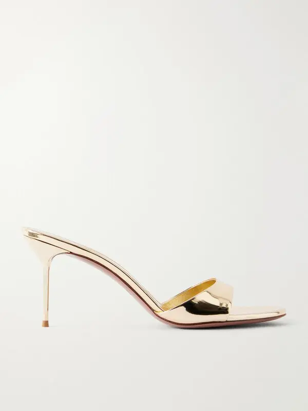 Paris Texas Lidia 70 Metallic Leather Sandals - Gold