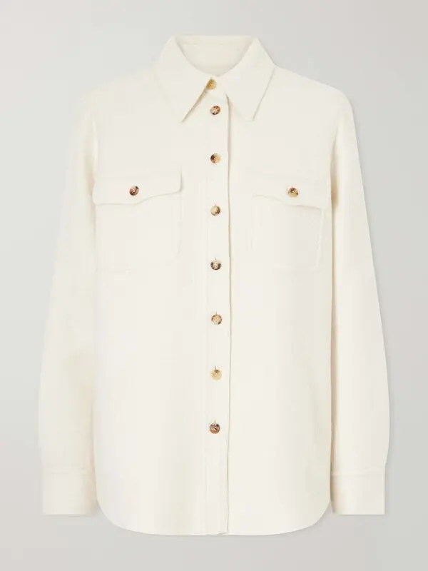 Gabriela Hearst John Austin Cashmere Shirt - Ivory
