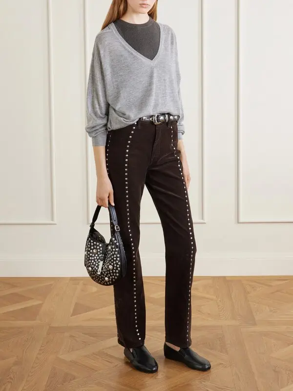 Polo Ralph Lauren Studded Leather Shoulder Bag