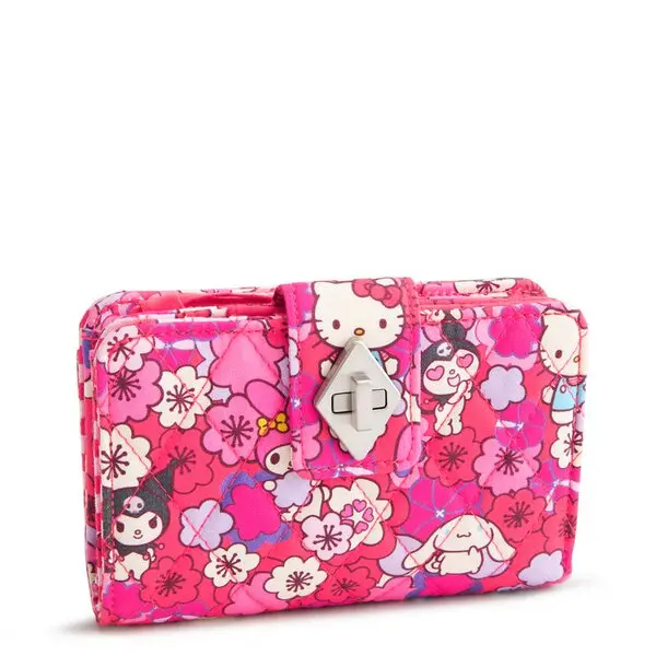 VERA BRADLEY Hello Kitty® And Friends Small Turnlock Wallet In Hello Kitty Hello Floral - Pink