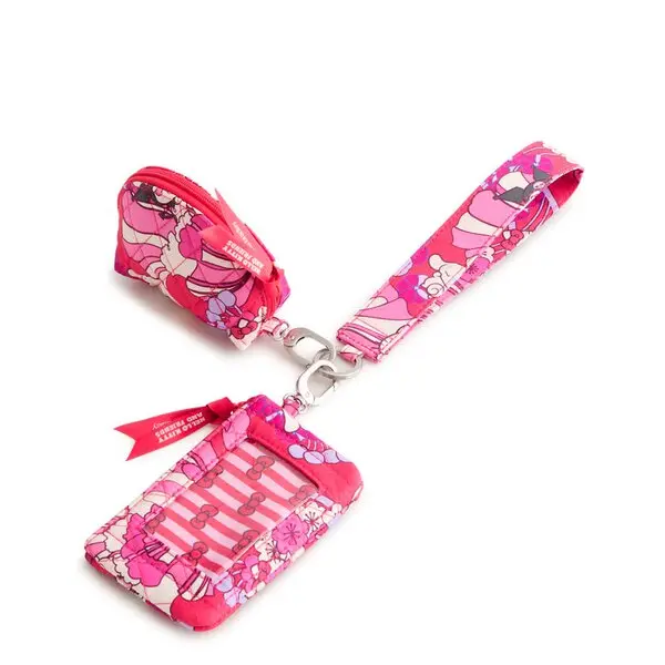 VERA BRADLEY Hello Kitty® And Friends Dual Pouch Wide Wristlet In Hello Kitty And Friends Hello Hydrangeas - Pink
