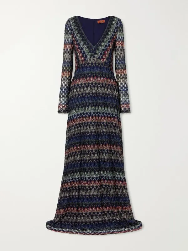 Missoni Embellished Crochet-knit Midi Dress - Multi