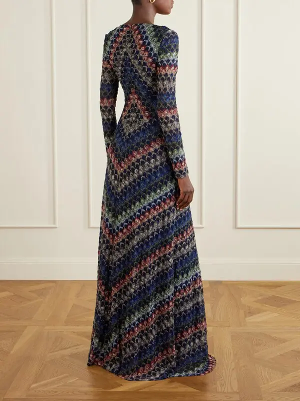 Missoni Embellished Crochet-knit Midi Dress