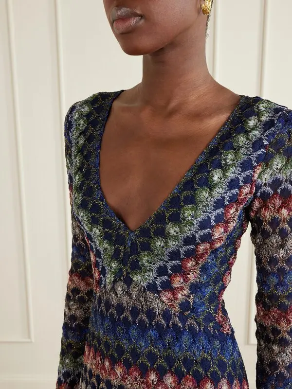Missoni Embellished Crochet-knit Midi Dress