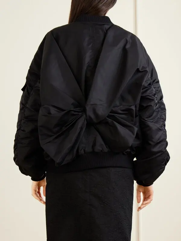 Cecilie Bahnsen Embroidered Knotted Shell Bomber Jacket