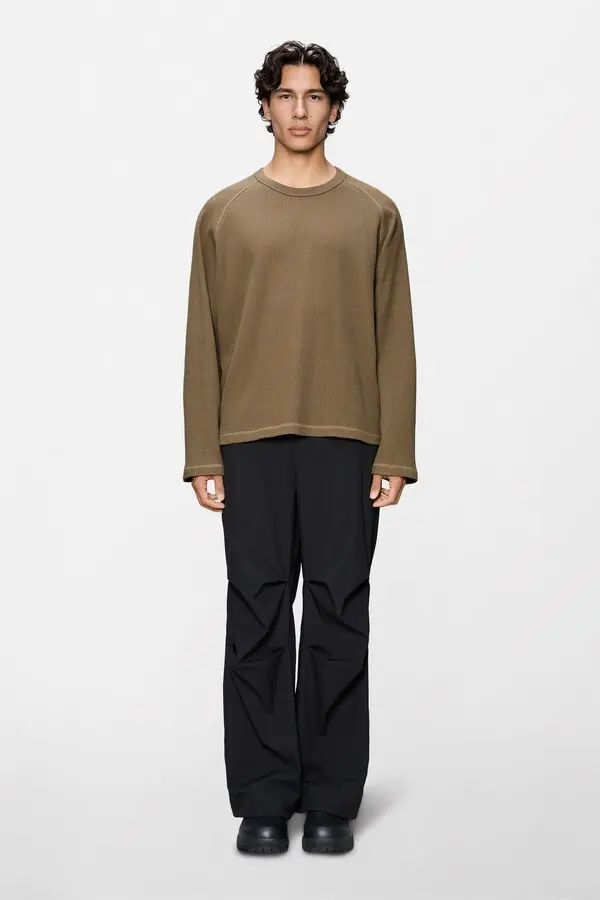 Rains Waffle Long Sleeve T-shirt - Splinter
