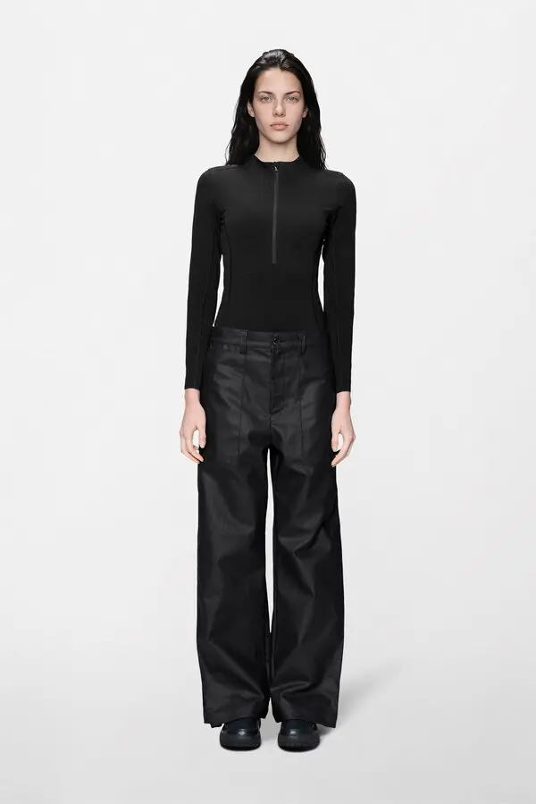 Rains Heavy Woven Pants Straight - Black
