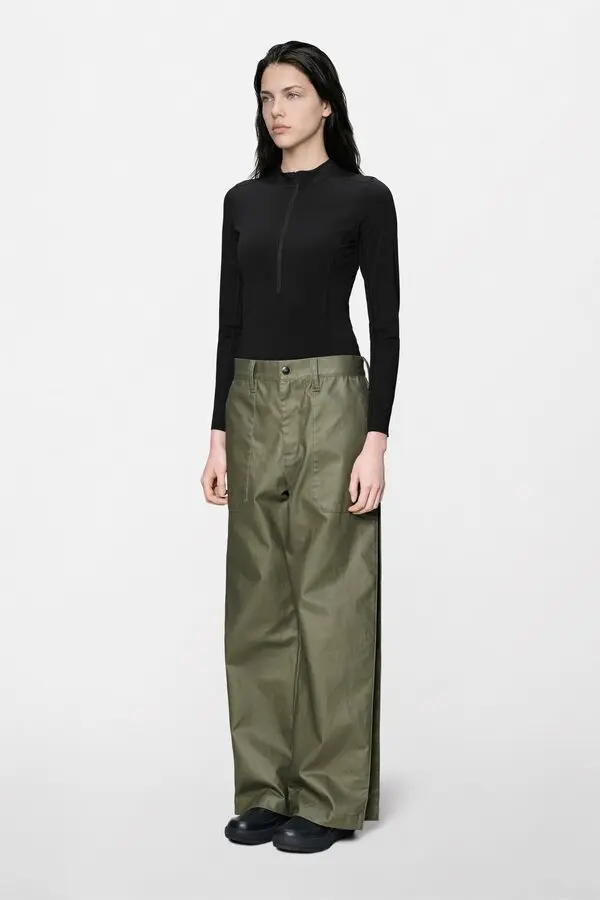 Rains Heavy Woven Straight-leg Pants - Moss