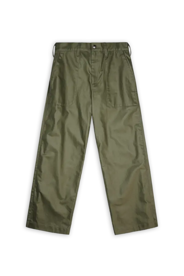 Rains Heavy Woven Straight-leg Pants - Moss