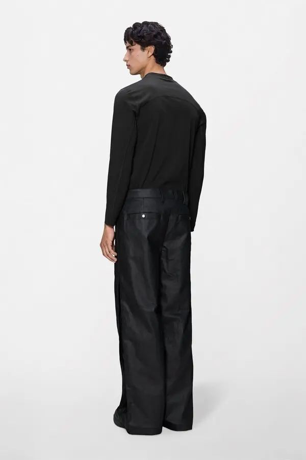 Rains Heavy Woven Pants Straight - Black
