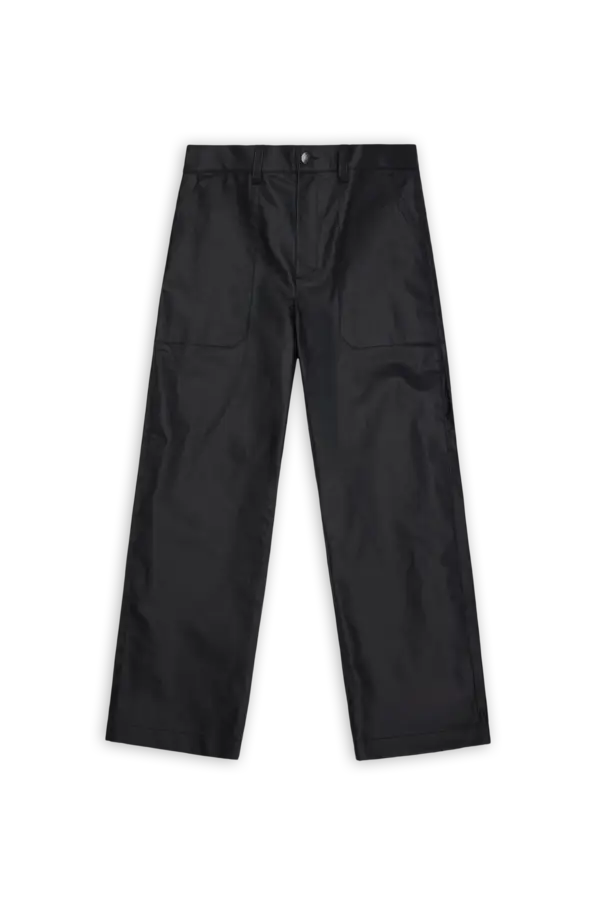 Rains Heavy Woven Pants Straight - Black