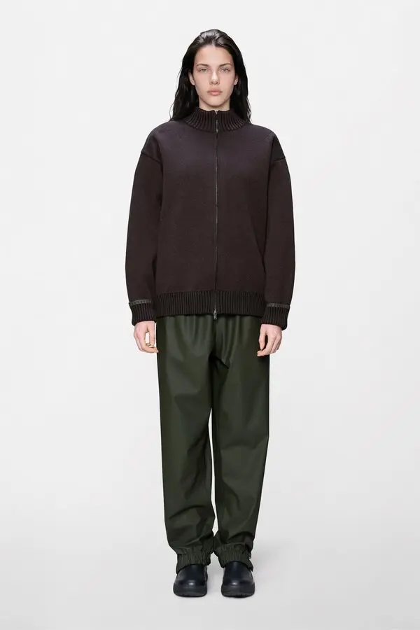 Rains Sowa Knit Zip Cardigan - Black