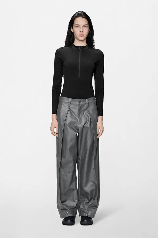 Rains Heavy Woven Wide-leg Pants With Adjustable Volume