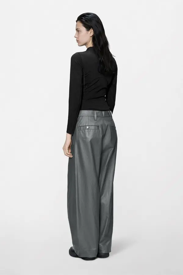 Rains Heavy Woven Wide-leg Pants With Adjustable Volume