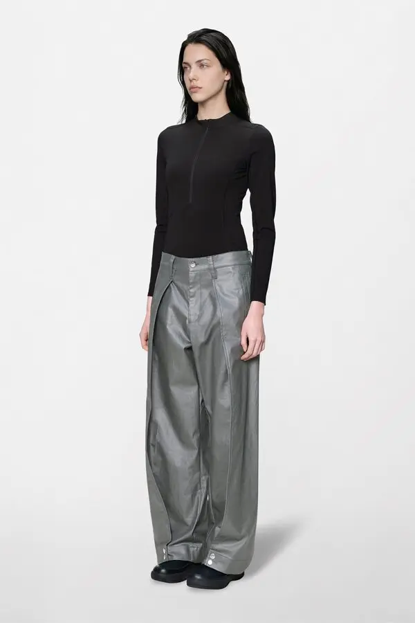 Rains Heavy Woven Wide-leg Pants With Adjustable Volume