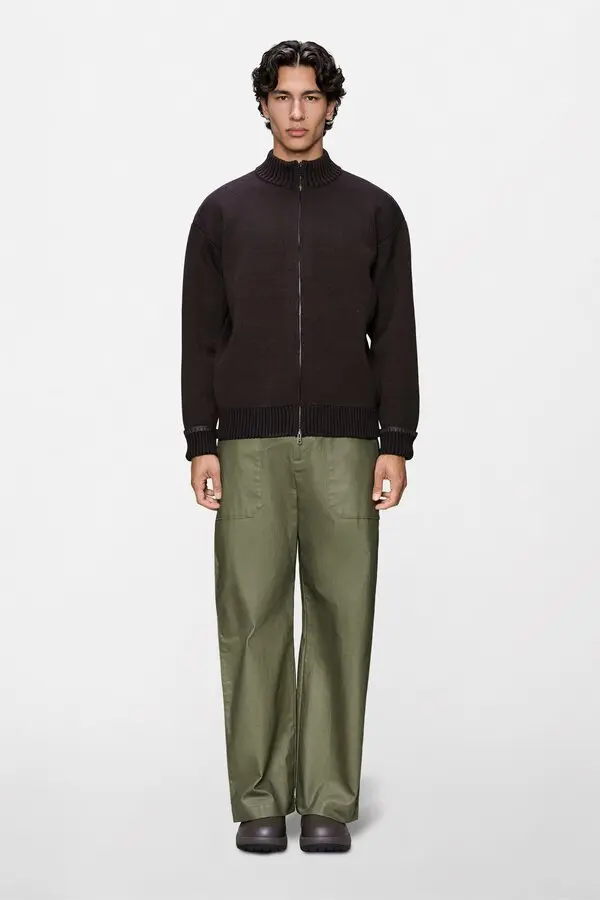 Rains Sowa Knit Zip Cardigan - Black