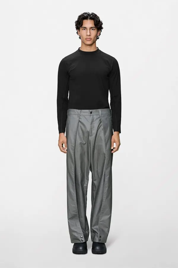 Rains Heavy Woven Pants Wide - Asphalt
