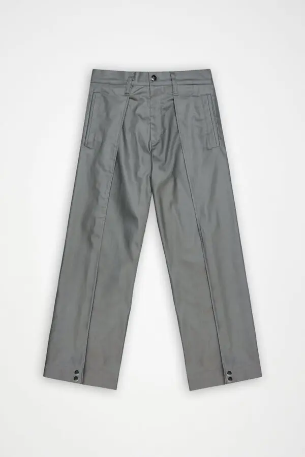 Rains Wide-leg Pleated Pants In Organic Cotton Twill