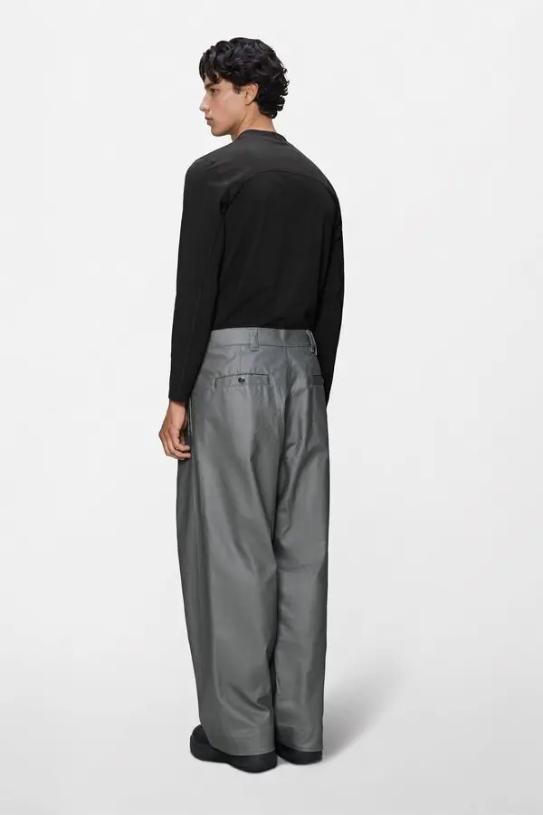 Rains Wide-leg Pleated Pants In Organic Cotton Twill