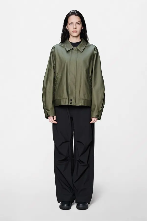 Rains Heavy Woven Overshirt - Moss