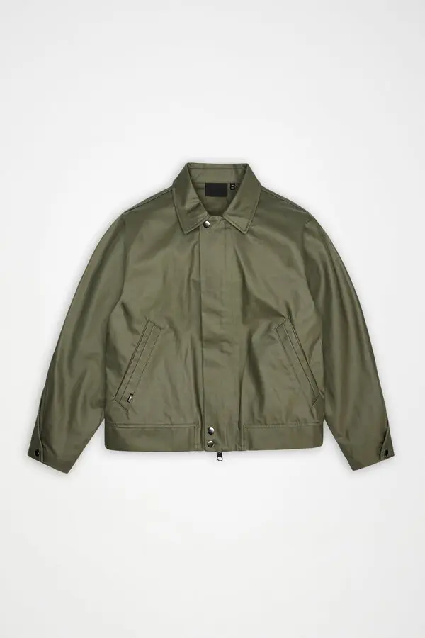 Rains Heavy Woven Overshirt - Moss