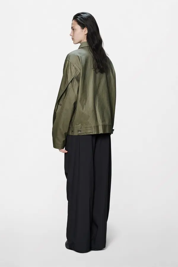 Rains Heavy Woven Overshirt - Moss