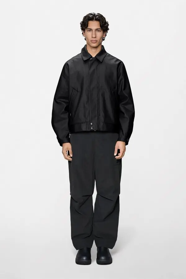 Rains Heavy Woven Overshirt - Black