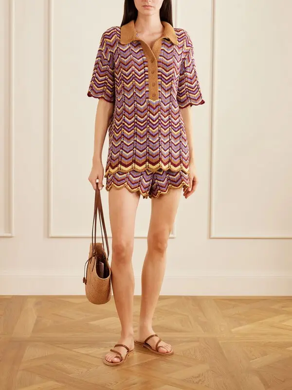 Faithfull The Brand Luis Crocheted Cotton-blend Shorts