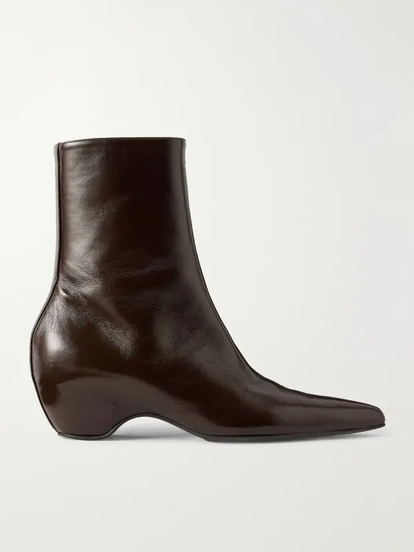 Khaite Sybil Leather Ankle Boots - Brown