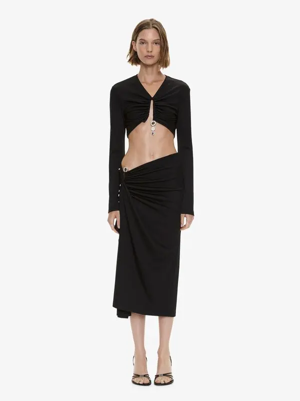 Christopher Esber Droplet Crystal Pendant Long Sleeve Top